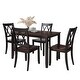 Elegant Design 5-Piece Dining Table Set Home Kitchen Table and Chairs ...