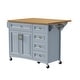 52" Embossed Texture Kitchen Island on Wheels with Drop Leaf, Spice ...