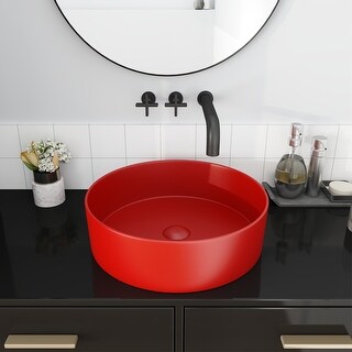 Ceramic Circular Vessel Bathroom Sink Art Sink - Bed Bath & Beyond ...