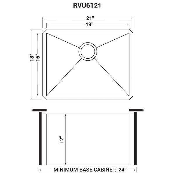 Ruvati Forma 21" Laundry Utility Sink Undermount 16 Gauge Stainless ...