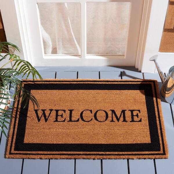 SAFAVIEH Handmade Doormat Munevver Welcome Coir Rug - 1'11" x 3' - On ...