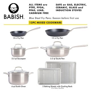 Babish 12-Piece Mixed Material (Stainless Steel, Carbon Steel ...