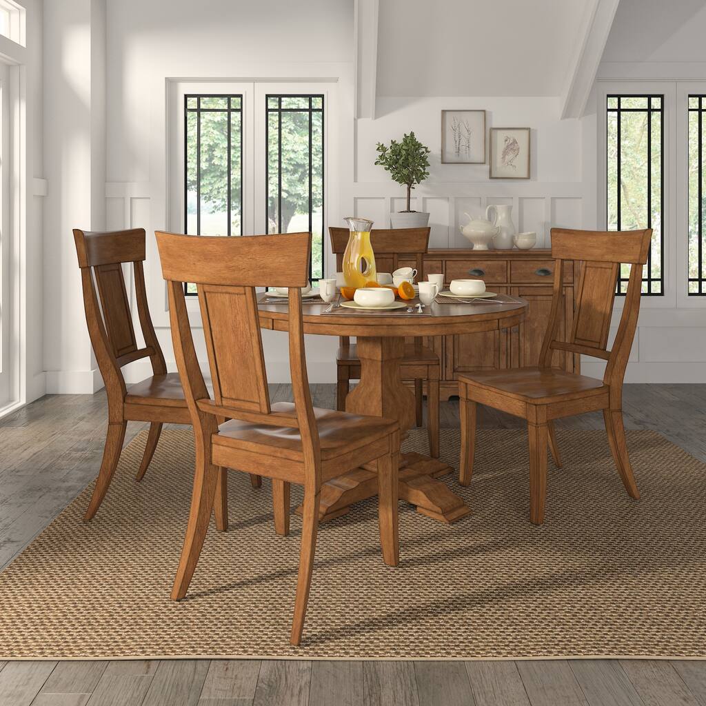 Ronda Panel Back Wood Dining Chairs (Set of 2) - Overstock - 40268773