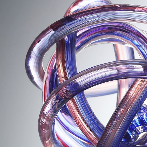 Luxury Lane Hand Blown Infinity Knot Sommerso Art Orbit Glass Ball 4-8 inch tall - Bed Bath ...