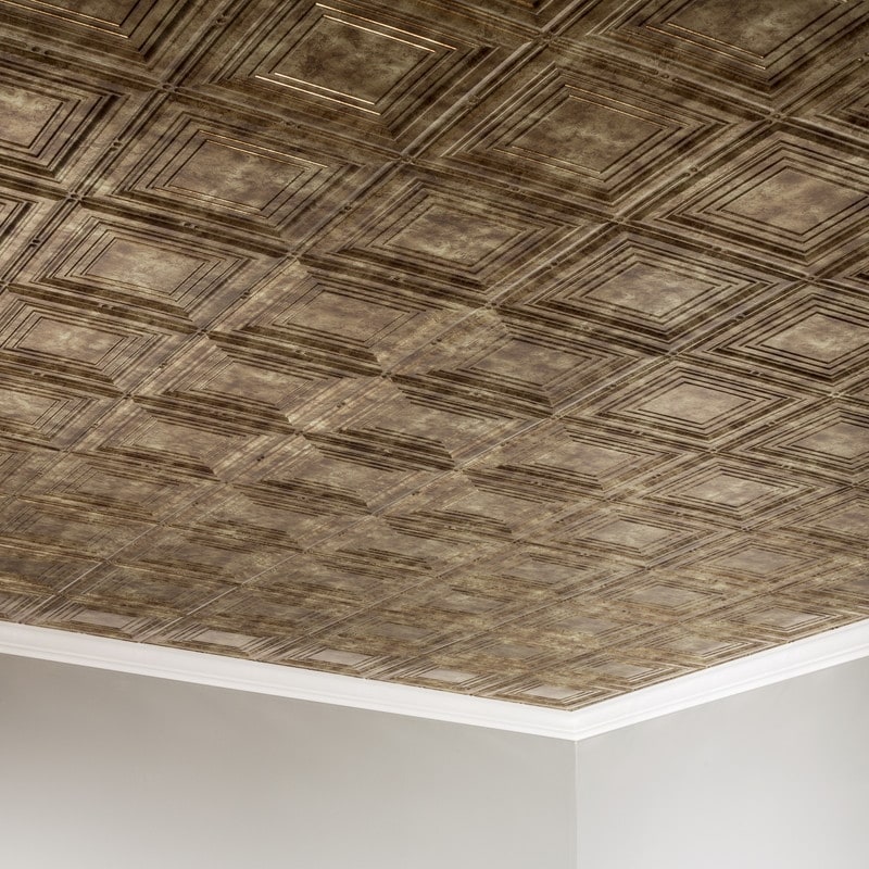 FASÄDE Traditional Style 2 Decorative Vinyl 2ft x 4ft Glue Up Ceiling ...