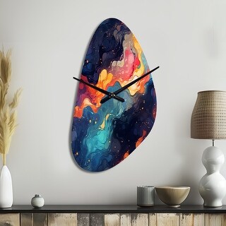 Cosmic Illusion Moody Patterns - Abstract Wall Clock in Asymmetrical ...