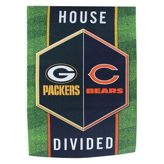 Green Bay Packers Vs. Chicago Bears 13" x 18" House Divided Garden Flag ...