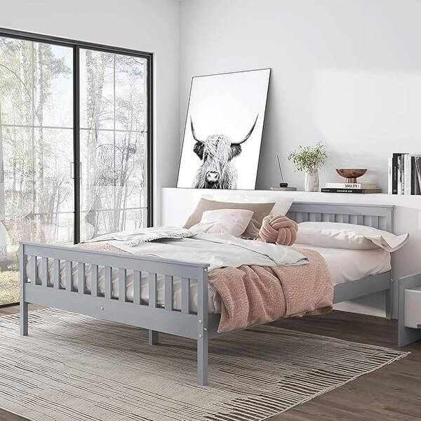 Low queen bed frame with headboard store