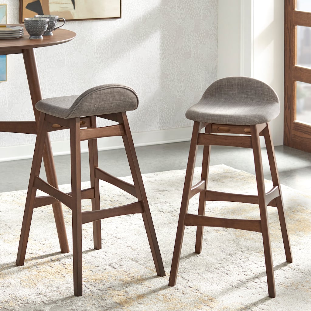 Jamesdar Kurv Mid-Century Modern Low-Back Counter Stool, Set of 2 ...