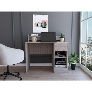 Verona 40.2 Inches Wide Modern Computer Desk with 3 Shelves - Bed Bath ...