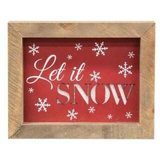 Let It Snow Shadowbox Frame - Red - 5.5" H x 4.5" W x .75" dp - Bed ...