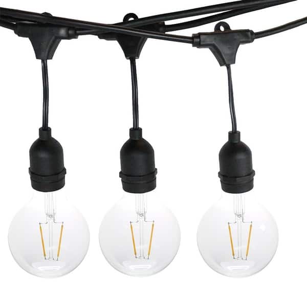 120V 24ft Dimmable Outdoor LED String Light w/ Large Globe Edison Bulb ...