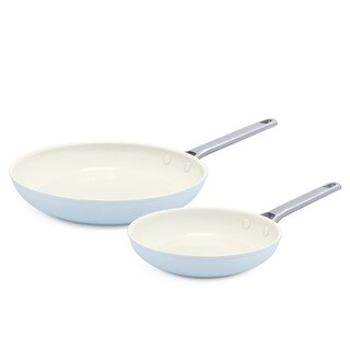 Padova Ceramic Non-Stick 2-Piece Open Frypan Set, 8 and 10-Inch, Light ...