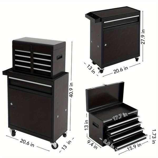 5-Drawer Rolling Tool Chest with Wheeks, Detachable Large Tool Cabinet ...