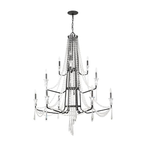 Varaluz Barcelona 12-light Onyx 3-Tier Crystal Chandelier - Bed Bath ...