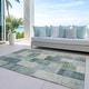 Machine Washable Indoor/ Outdoor Contemporary Blocks Chantille Rug ...
