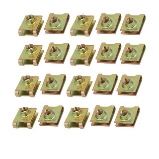 20pcs Spring Steel Speed Fastener Extruded U Nut for M6 Screw - Brass ...