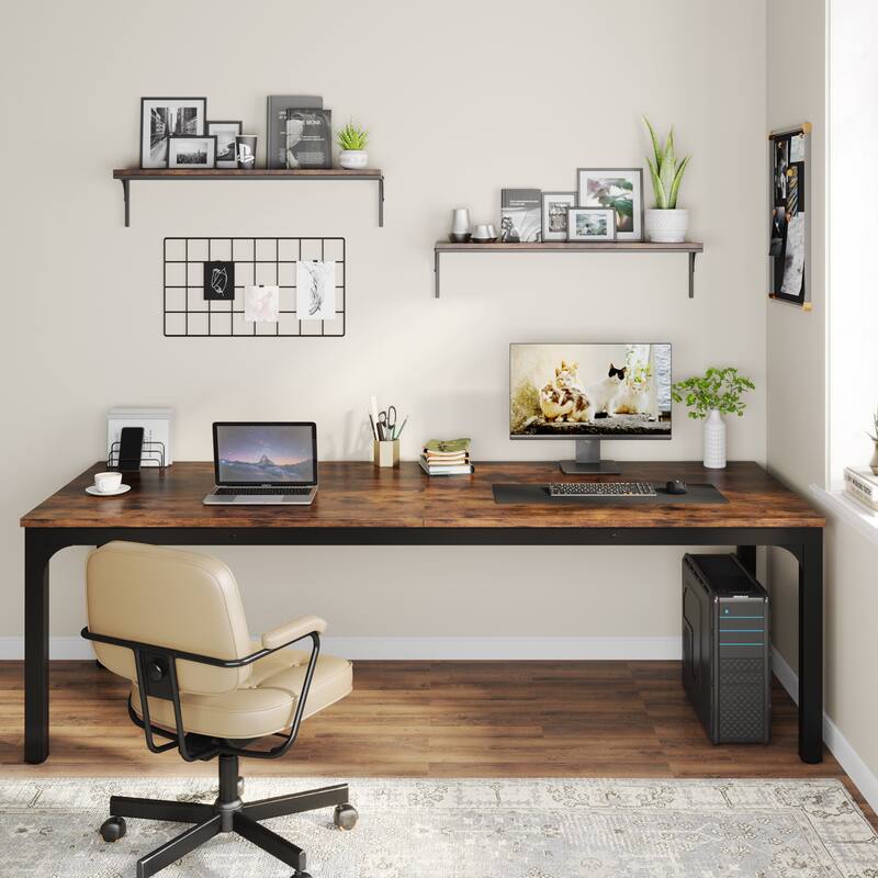78.74 inch Extra Long 2 Person Double Computer Desk for Home Office ...