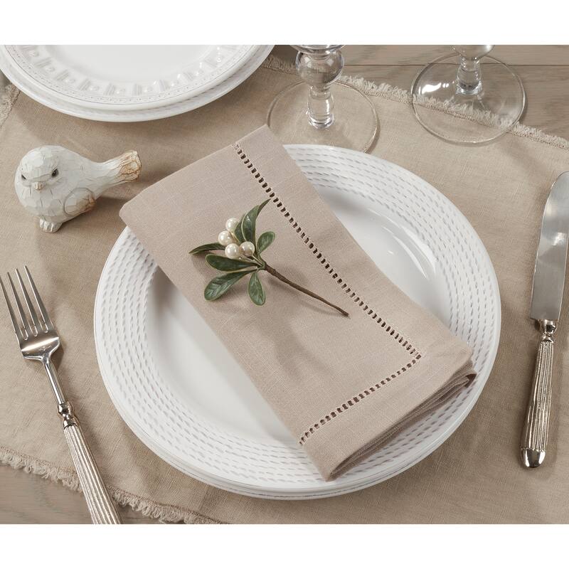 Classic Hemstitch Border Dinner Napkin (Set of 12) - Overstock - 30699355