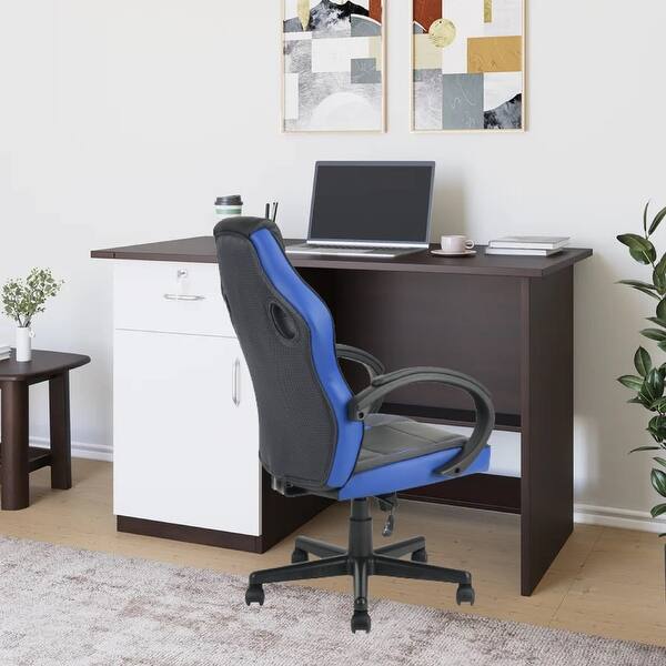 Stable office chair Blue computer chair Upholstered racing chair - Bed ...