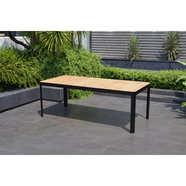 Amazonia Portalew FSC Teak and Aluminum Outdoor Patio Dining Table ...