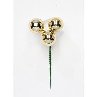 40mm Plastic Ball Pick x 3, Gold, Set of 12 - 9" - Bed Bath & Beyond ...