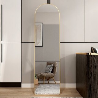 Arched Full Length Mirror with Stand Aluminum Alloy Frame,Wall-Mounted ...