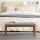 Upholstered Fabric Entryway Bench, Bedroom Bench for End of Bed Beige ...
