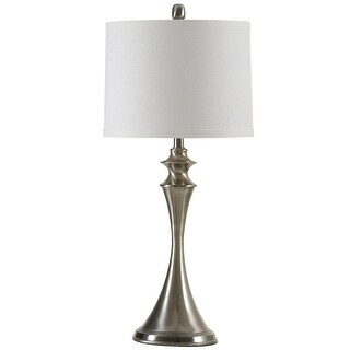 Porch & Den Beaver Creek Hourglass Black Brushed Steel Table Lamp - Bed ...