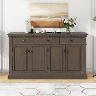 Retro Buffet Sideboard with Extra Large Storage Cabinet with 3 Drawers ...