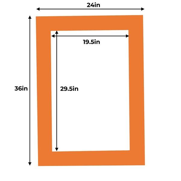 24x36 Mat for 20x30 Photo - Orange Matboard for Frames Measuring 24 x ...