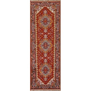 Red Geometric Heriz Oriental Staircase Runner Rug Handmade Wool Carpet ...