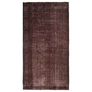 ECARPETGALLERY Hand-knotted Color Transition Dark Brown Wool Rug - 5'5 ...