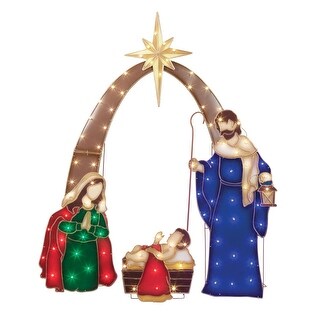 Set of 4 Light-up LED Nativity Scene, with 110 LED Lights - Multicolor ...