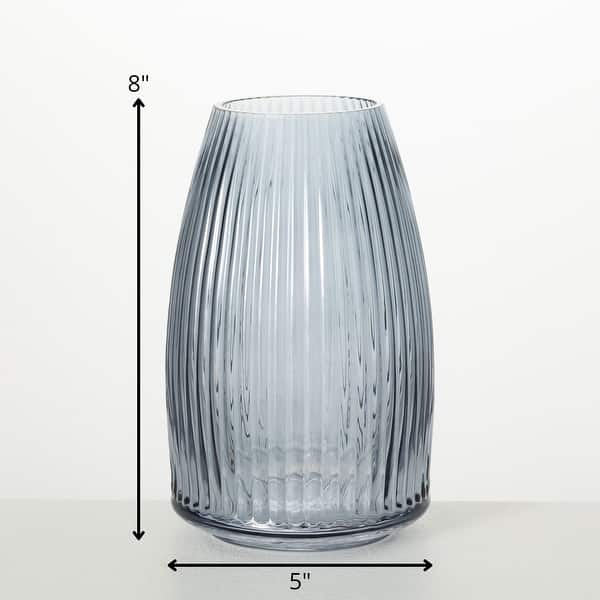 ribbed grey vase