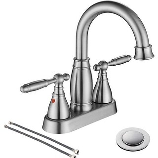 2 Handles 4 Inch Stainlees Steel Lavatory Bathroom Faucet - Bed Bath ...