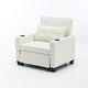 White Leather 3-in-1 Chaise Lounges Pull-out Sleeper Futon Chair Bed ...