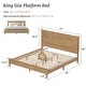 Solid Wood Panel Platform Bed with Headboard, Double Size Beds Wooden ...