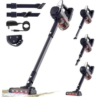 Lightweight Cordless Vacuum Cleaner with Motorized Floor Brush and LED ...