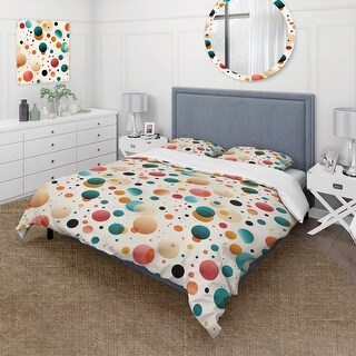 Designart "Playful Pop Art Polka Dots" Yellow Modern Bedding Covert Cet ...
