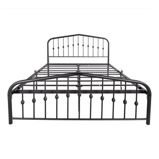 Queen/Full Size Platform Bed Frame with Vintage Euro Headboard ...