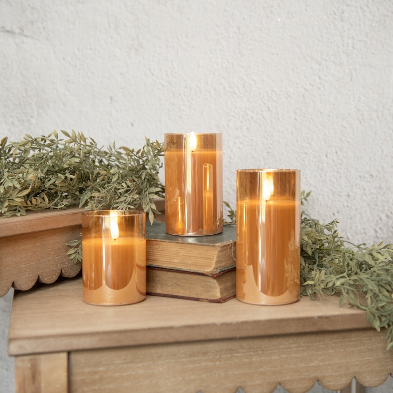 copper flame candle