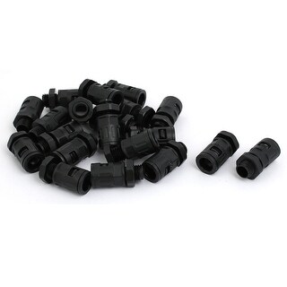 20 Pcs PG7 PA Ripple Pipe Connector Joint Black for AD10 Corrugated ...