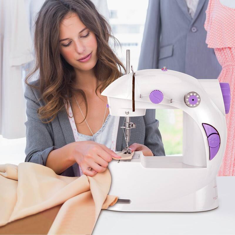 Electric Portable Mini Sewing Machine With Extension Table - Overstock ...