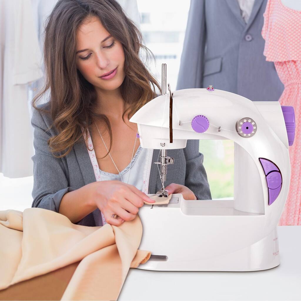 Electric Portable Mini Sewing Machine With Extension Table - Overstock ...
