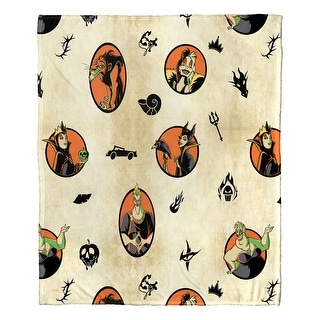 Disney Villains Villainous Pattern Silk Touch Throw Blanket - Bed Bath ...