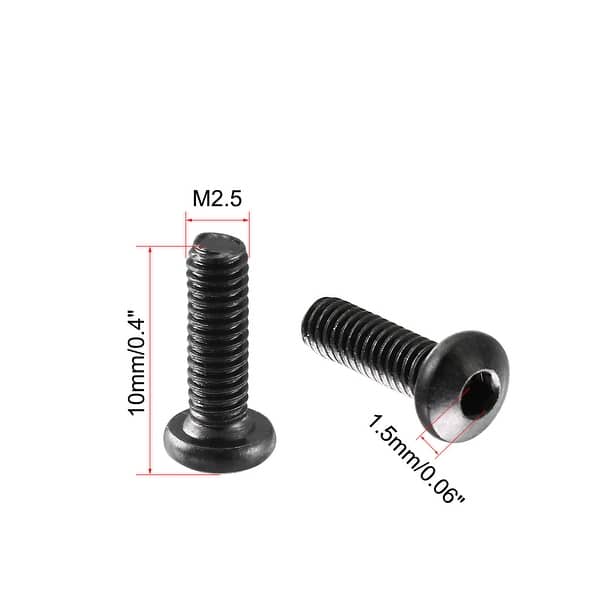 100pcs M5 x 8mm 10.9 Alloy Steel Button Head Hex Socket Cap Screw Bolt ...