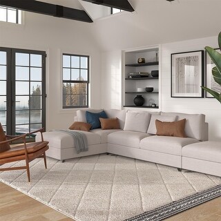 Denali Bijou Cream Polypropylene Tufted Area Rug 8"x10" - 9'3" x 12'3 ...