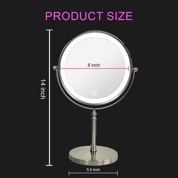 Makeup Mirror with Lights, 360° Swivel 1/10x Magnifying Tabletop Mirror ...