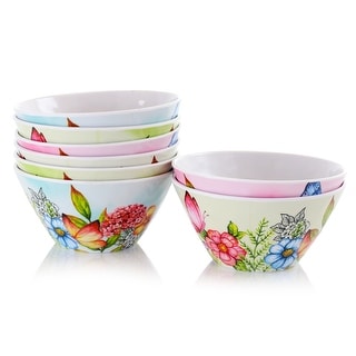 Studio California Camberly 8 Piece 6 Inch Embossed Melamine Bowl Set in ...